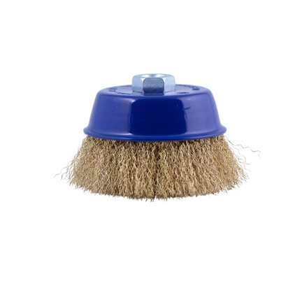 Wire Cup Brush 4-inch Brass Coated - Kasweld Saudi Arabia